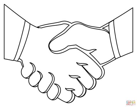 Handshake Coloring Page Free Printable Coloring Pages