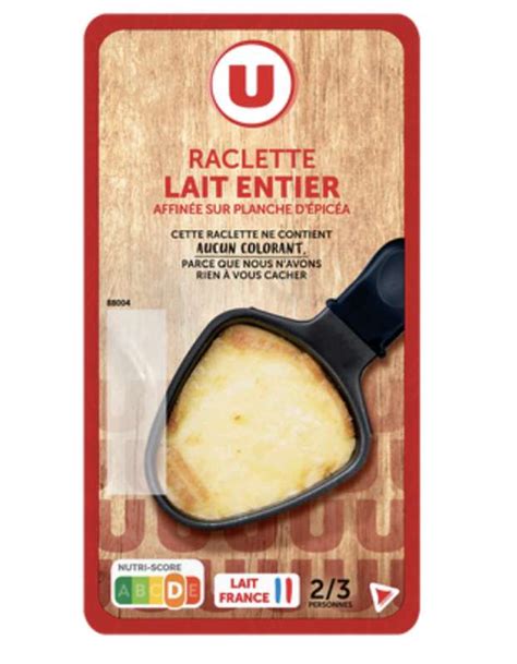Fromage à raclette au lait entier pasteurisé 29 mg U 350 g Bam