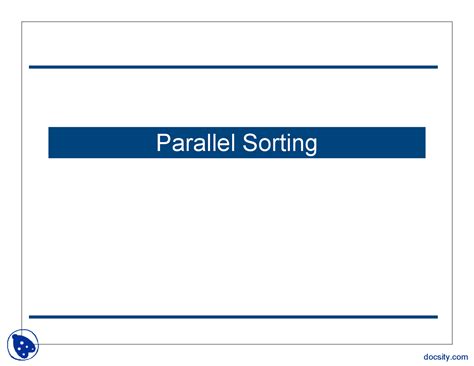 sorting parallel computing lecture slides docsity