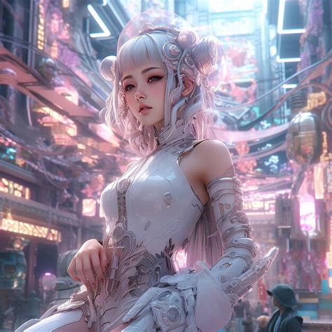 Premium AI Image Beautiful Woman In Futuristic Vibes