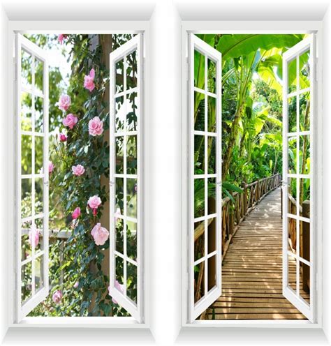 FOTOTAPETA OKNO 3D LAS DRZEWA PRZYRODA PION 100 X 230cm NOWOŚĆ