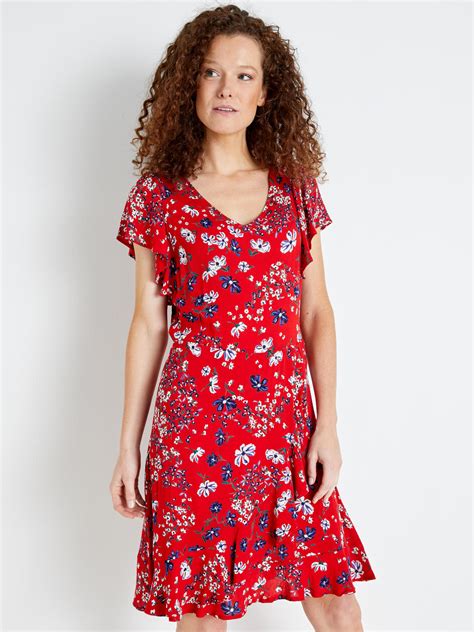 Robe à volants manches courtes Daxon Femme Daxon