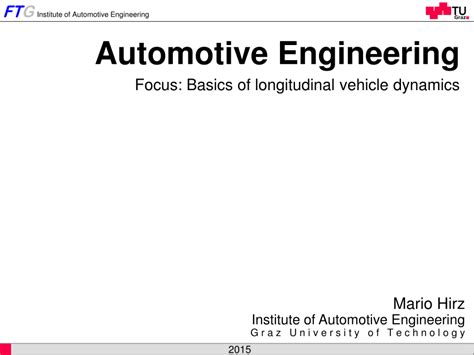 pdf basics of longitudinal vehicle dynamics