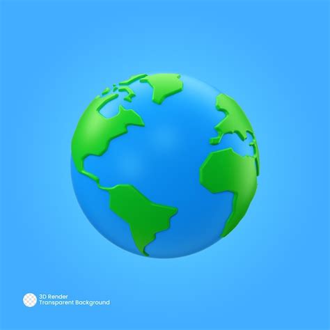 Planeta terra globo renderização 3d PSD Premium