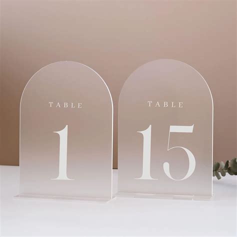 JINMURY Frosted Arch Table Numbers For Wedding 15 Pack 5x7 Frosted
