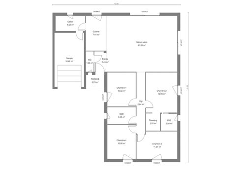 Plan Maison Contemporaine 4 Chambres Plain Pied Home Alqu