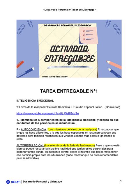 Actividad Entregable 1 Desarrollo Personal Senati 2021 1er Ciclo