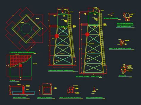 Tanque Elevado En Autocad Descargar Cad Kb Bibliocad