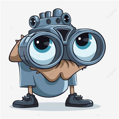 Looking Through Binoculars Clipart Cartoon Character With Binoculars