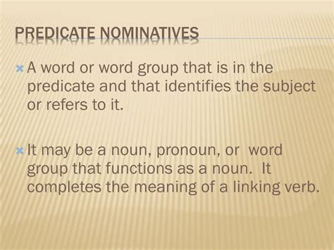 PPT Predicate Adjectives Predicate Nominatives PowerPoint