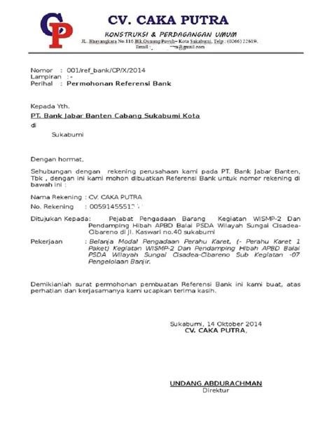 Contoh Surat Permohonan Bank Contoh Surat Riset Themeloader
