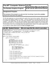 Lab08C Pdf Pre AP Computer Science Lab 08C The Random Graphics