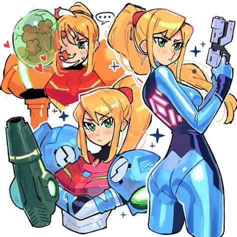 Samus Aran And Metroid Metroid And 1 More Drawn By Kaatokun Danbooru