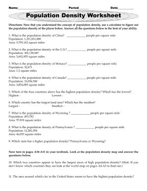 Population Density Worksheet Answers Fill Online Printable Fillable
