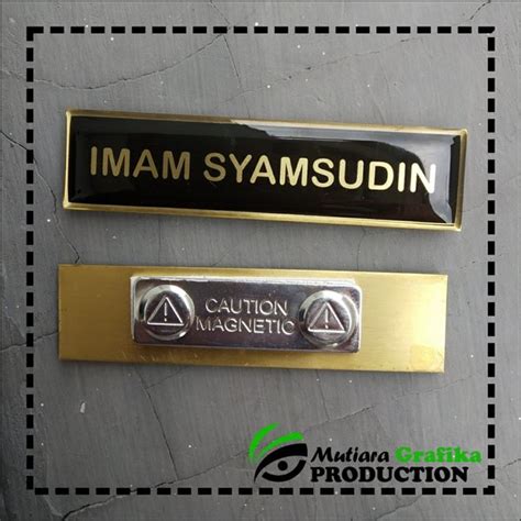 Jual Satuan Nametag Papan Nama Dada Kuningan Resin Magnet Di Lapak