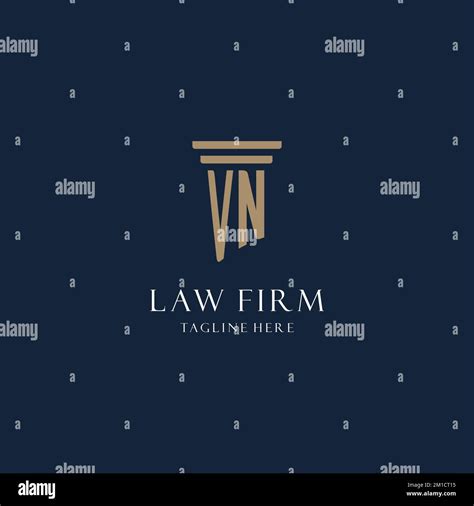 VN Initial Monogram Logo For Law Office Lawyer Advocate With Pillar