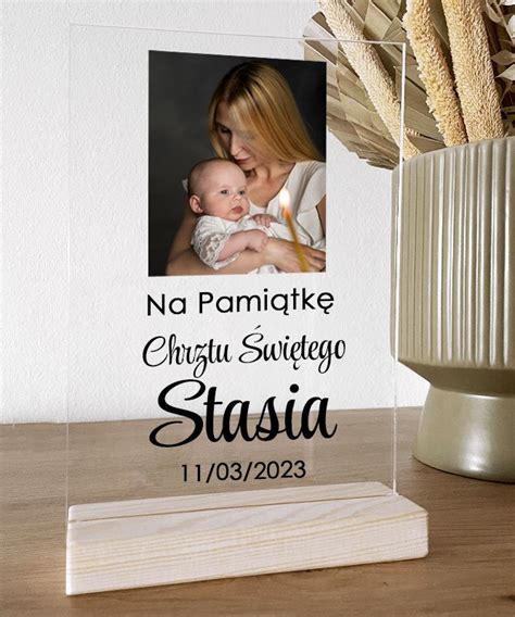 Statuetka ze zdjęciem na Chrzest Święty
