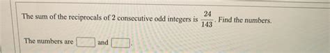 solved the sum of the reciprocals of 2 consecutive odd