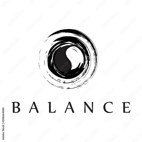 Abstract Design Of Yin And Yang Symbol With Brush Stroke Nature