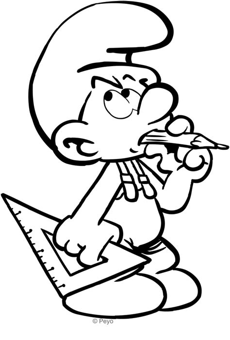 Coloriage De Schtroumpf Bricoleur