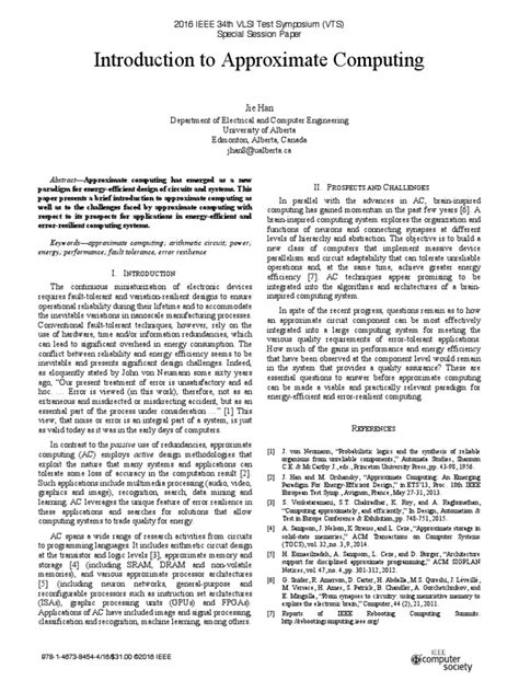 introduction to approximate computing pdf fault tolerance central processing unit
