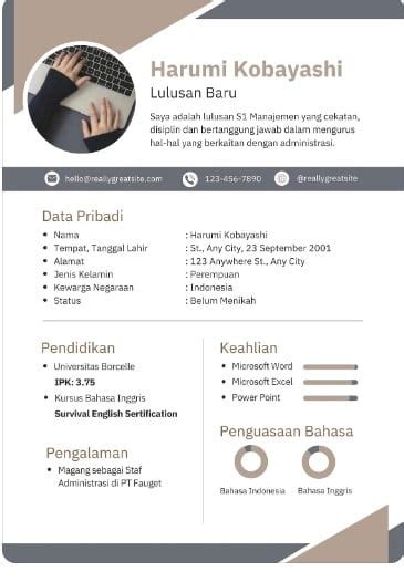 Contoh CV Lamaran Kerja Yang Menarik Dijamin Dilirik HRD