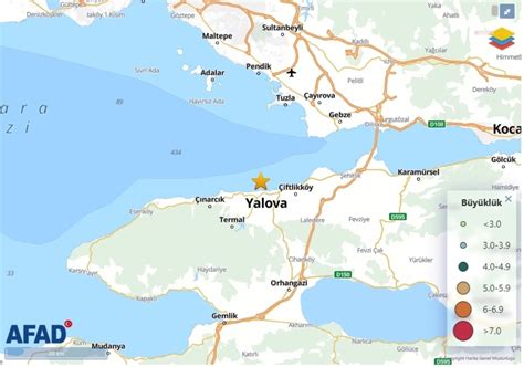 Marmara Denizi nde Yalova Açıklarında 3 5 Büyüklüğünde Deprem Son Dakika