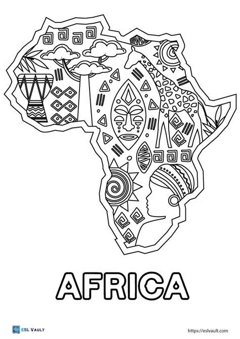 14 Free Africa Map Coloring Pages PDF ESL Vault