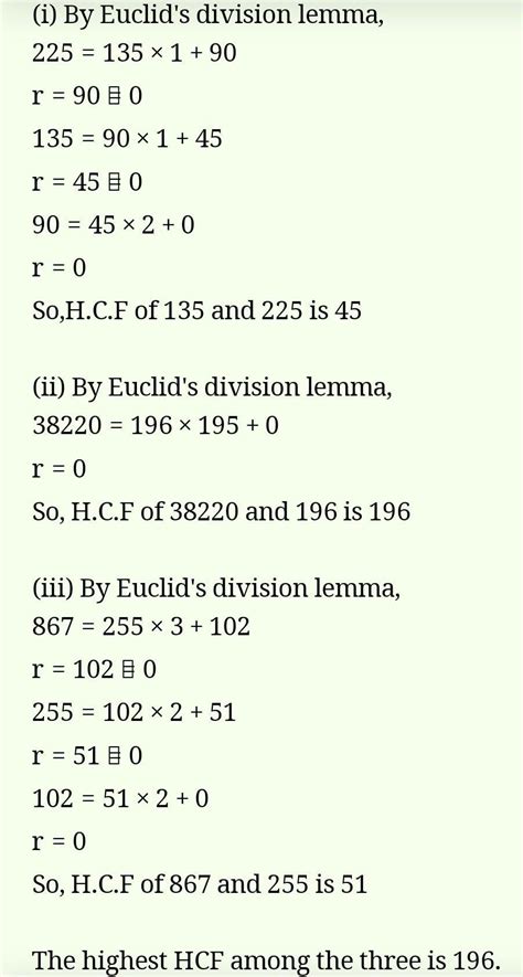 lisa tries to find the highest common factor ofa and b using euclid s division algorithm eda