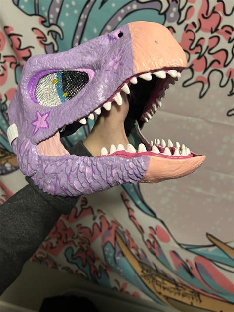 Purple And Pink Dino Mask Etsy
