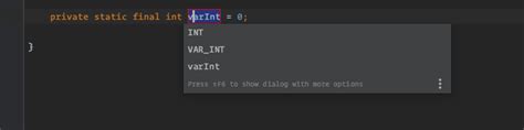 How To Set Intellij So It Forces The Static Final Variable In The