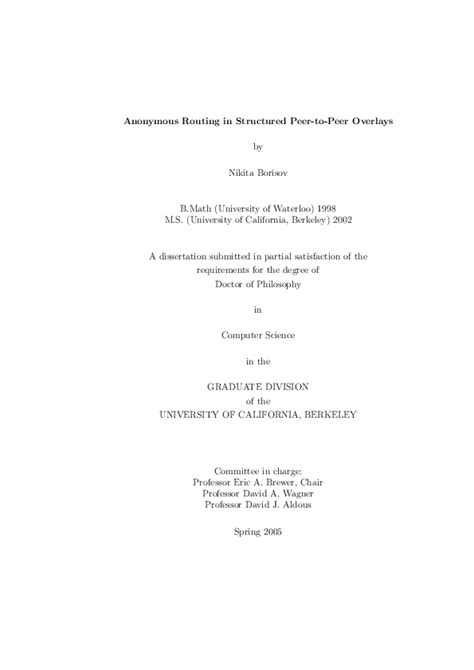 pdf anonymous routing in structured peer to peer overlays nikita borisov