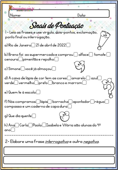 Sinais de Pontuação 4º ano