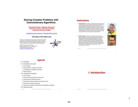 pdf solving complex problems with coevolutionary algorithms