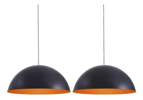 Kit 2 Luminárias Pendentes Aluminio Meia Lua Preto cobre Frete grátis