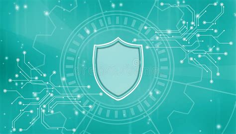 Protect And Security Concept Digital Shield On Abstract Technology