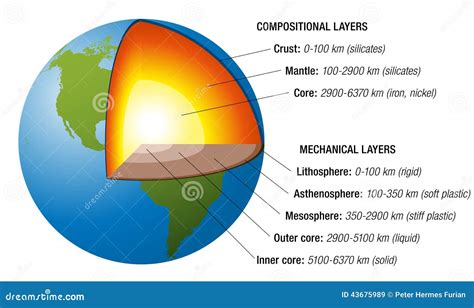 Earth Structure White Stock Vector Image 43675989