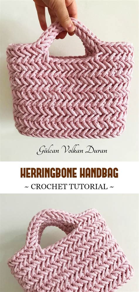 Crochet Herringbone Stitch Handbag