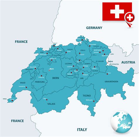 Carte Cantons Suisse