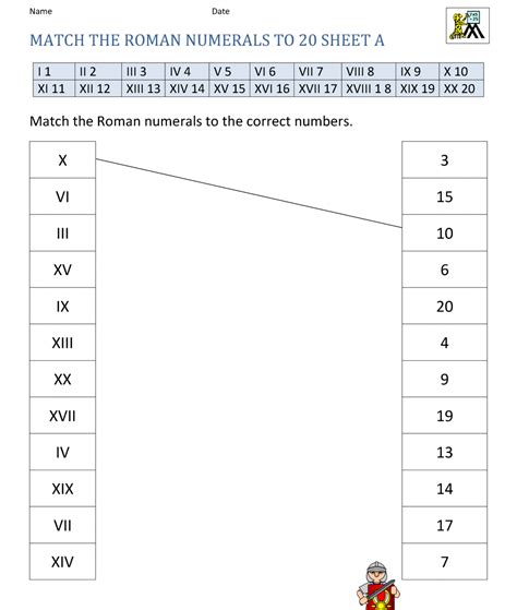 Free Printable Roman Numerals Worksheet In PDF School Projects School
