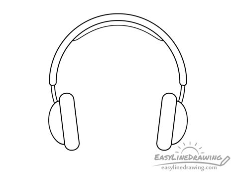 How To Draw Headphones Step By Step EasyLineDrawing
