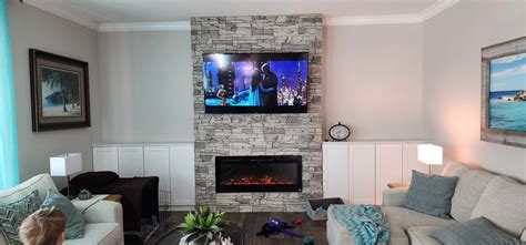 Joe S TV Over A Linear Fireplace Design Linear Fireplace Fireplace