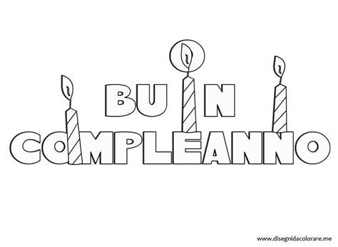 Scritta Buon Compleanno Da Colorare