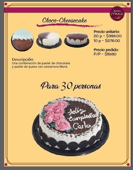 Choco Cheesecake Pasteles Pastelería El Maná Pastelería en