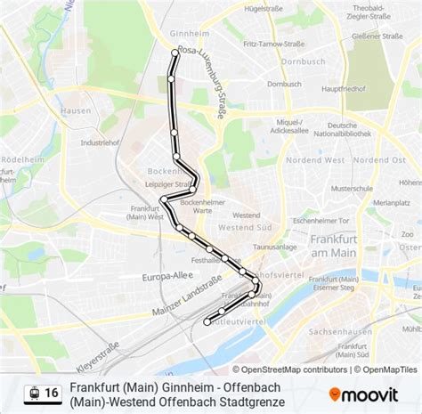16 Route Fahrpläne Haltestellen Karten Frankfurt Main