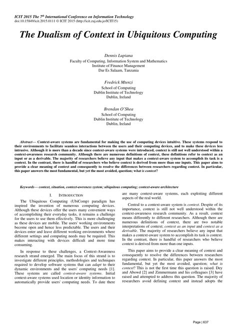 pdf the dualism of context in ubiquitous computing