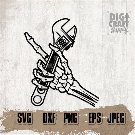 Mechanic Skeleton Hand With Wrench Svg Mechanic Svg Skeleton Hand Svg