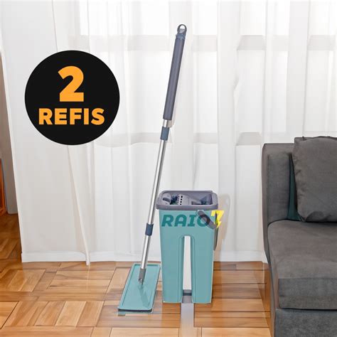 Flat Mop Refis Esfreg O Balde Rodo M Gico Lava Seca Tira P