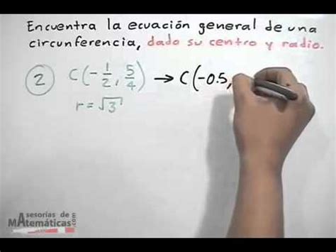V13 Ecuación general de la circunferencia dado su centro y radio