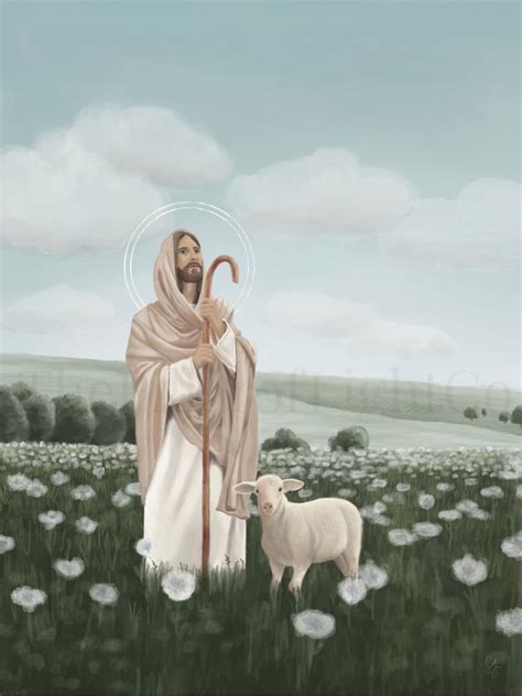 The Good Shepherd PRINTABLE Jesus Wall Art Jesus Christ Painting Etsy